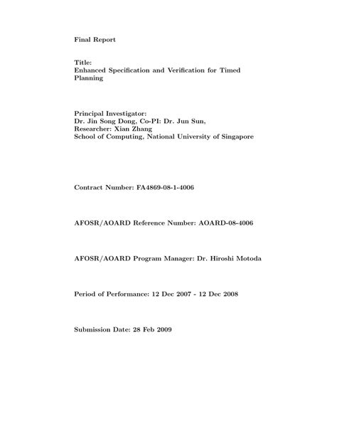 pdf enhanced specification and verification for timed planning