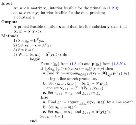 2 a projective potential reduction algorithm download scientific diagram