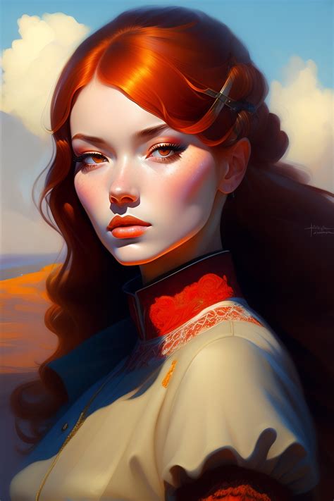 Lexica Realistic Detailed Waist Portrait Of A Beautiful Red Hair Girl