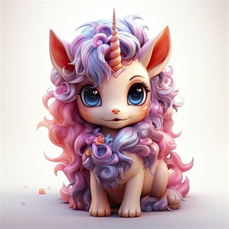 Premium Photo Cute Unicorn Illustration Unicorn Kawaii Chibi Drawing