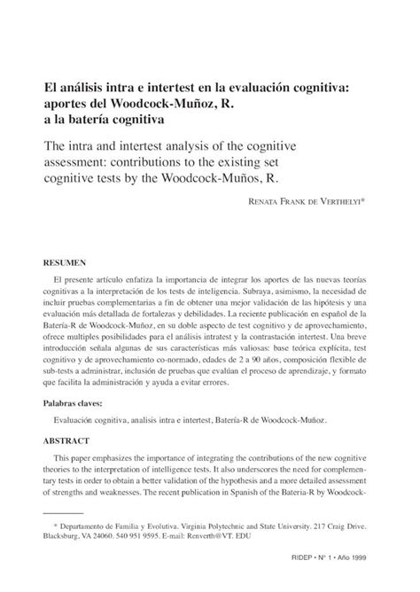 PDF El análisis intra e intertest en la evaluación cognitiva aportes
