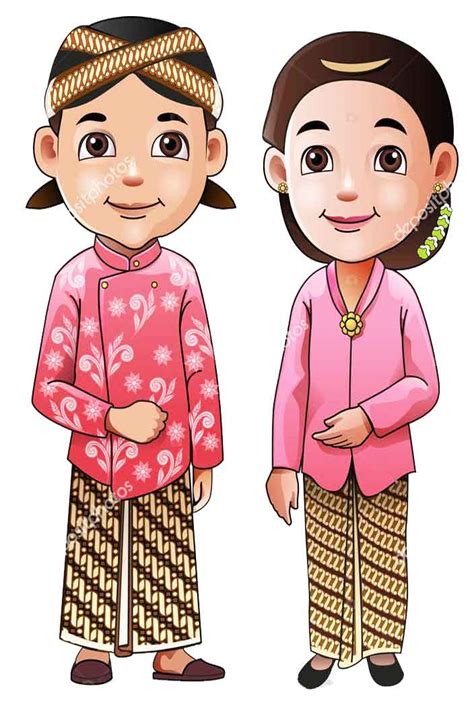 Baju Adat Jawa Kartun Pakaian Adat Jawa Barat Kartun Png Images And