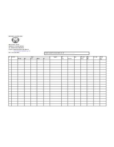 Free Fixed Asset Register Samples And Templates In Pdf Ms Word