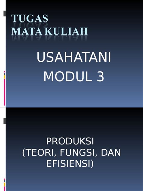 PDF Produksi Teori Fungsi Dan Efisiensi Ppt DOKUMEN TIPS