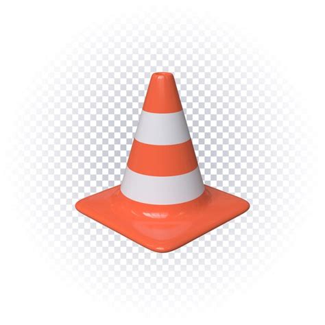 Icono de cono de tráfico 3d render aislado Archivo PSD Premium
