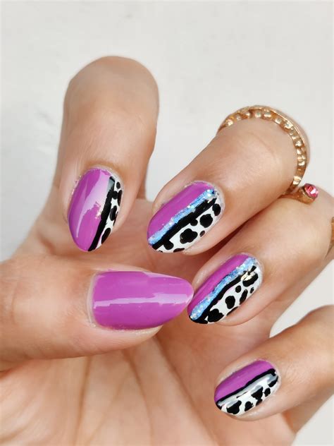 Colorful Cow Print Nail Art Design Tutorial Easy Summer Nails For