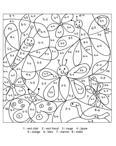 Coloriage Magique Soustraction Abeille télécharger et imprimer