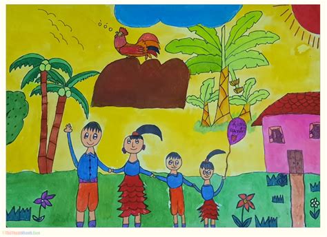 Vẽ Tranh Gia Đình Đơn Giản Tuyệt Đẹp ai cũng thích Viện Nghiên Cứu