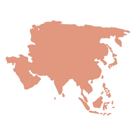 Diseño PNG Y SVG De Silueta Del Mapa Del Continente Asiático Para Camisetas