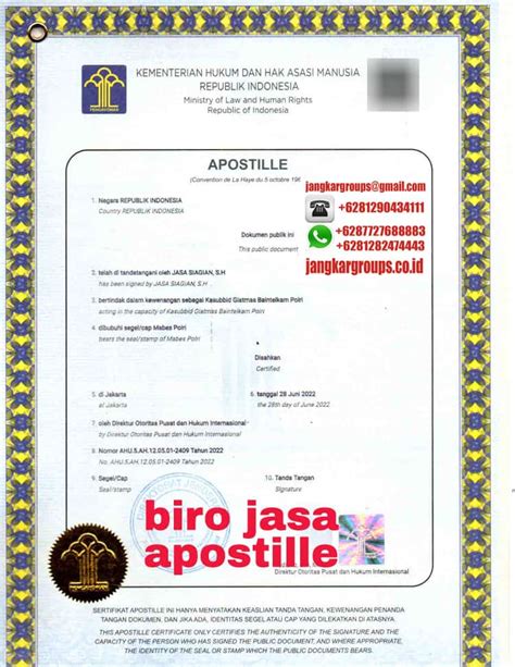 Contoh Sertifikat Apostille Kemenkumham Indonesia Apostille The Best