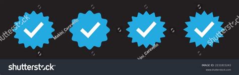 Profile Verification Check Marks Icons Vector Stock Vector Royalty