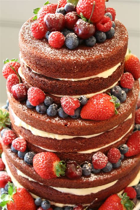 Naked Cake Red Velvet With Cream Cheese And Berries Cakes Sydney