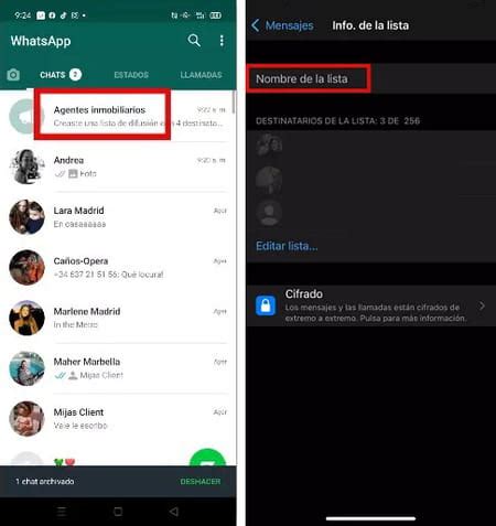 Listas de difusión en WhatsApp crearlas añadir contactos