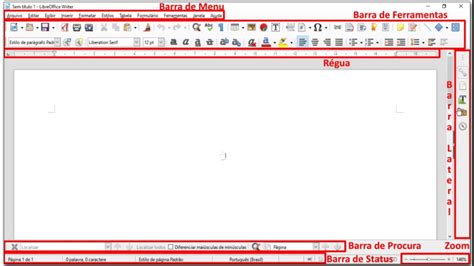 LibreOffice Writer Apresentação da Interface Menus Barras de