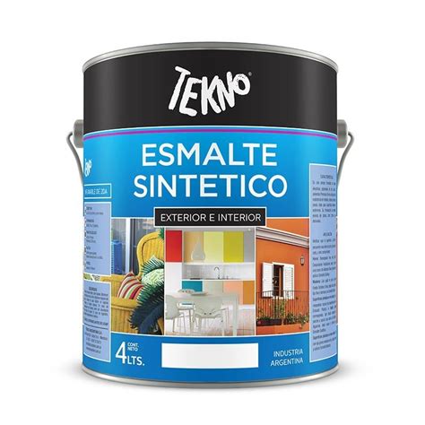 Esmalte Sintético Bermellón x 4 Lts Pinturas TEKNO Pinturas Perfectas