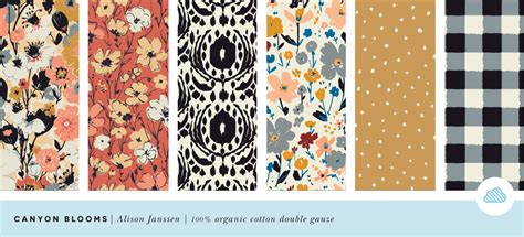 Canyon Blooms Organic Double Gauze Fabric By Cloud Fabrics