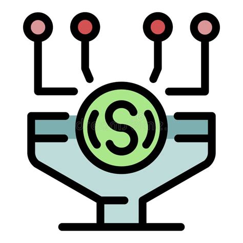 Vector De Contorno De Color De Icono Del Fondo De Ventas Ilustración