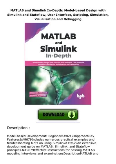 download pdf matlab and simulink in depth model based design with simulink and stateflow