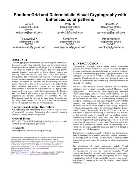 pdf random grid and deterministic visual cryptography with enhanced color patterns