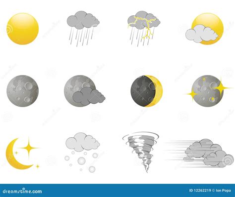 De Pictogrammen Van Het Weer Vector Illustratie Illustration Of Maan