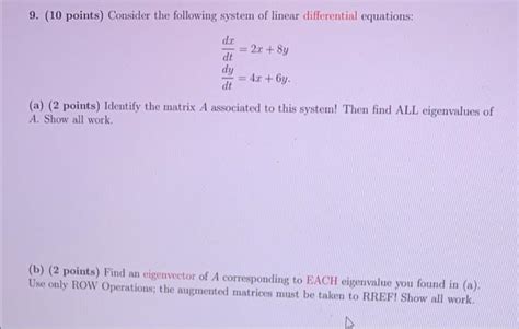 solved 9 10 points consider the following system of