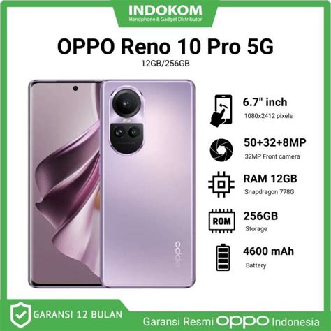 Jual Oppo Reno 10 5G 8GB 256GB Garansi Resmi Di Seller Indokom Official