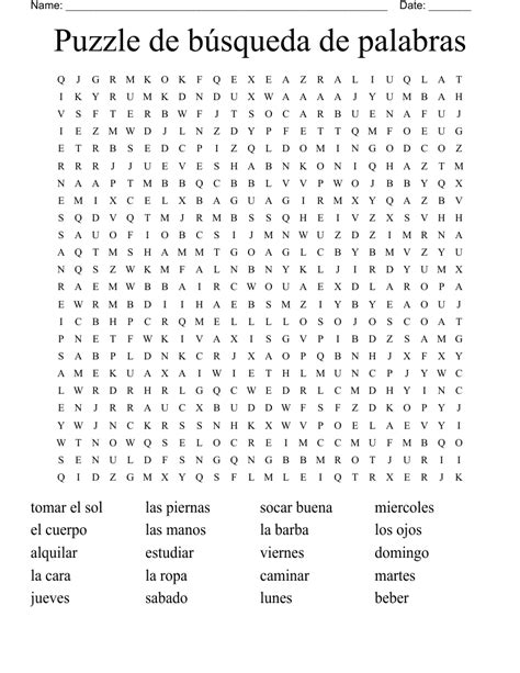 Puzzle de búsqueda de palabras Word Search WordMint