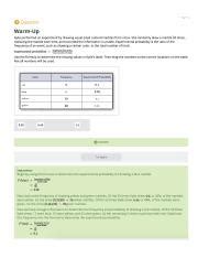 Using Probability Model 1 Question Warm Up Kylie Performed An