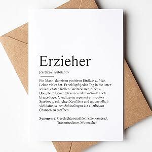 KAMEWI Grußkarte ERZIEHER Definition Klappkarte mit Briefumschlag