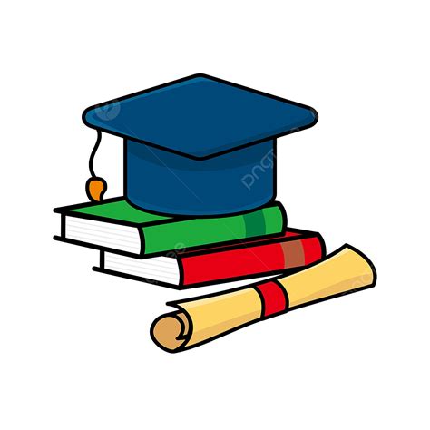 Ilustración De Vector De Libros Y Sombrero De Graduación Aislado Sobre