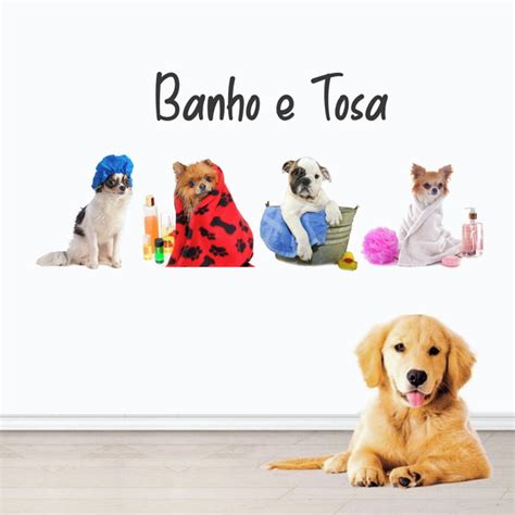 Adesivo De Parede Pet Shop Banho E Tosa Banheira 2021 Elo7