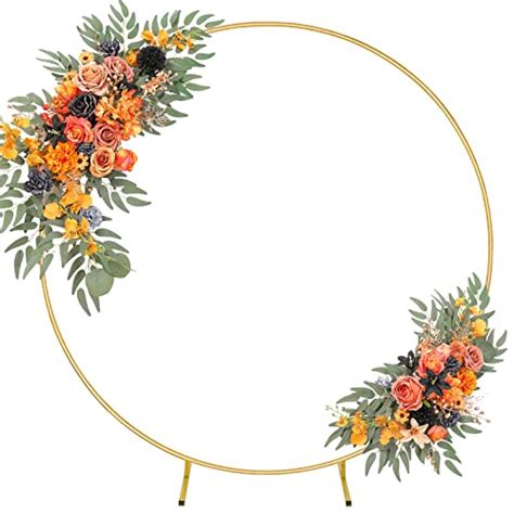 Yaseingoo 8FT Round Balloon Arch Frame Golden Circle Balloon Garland