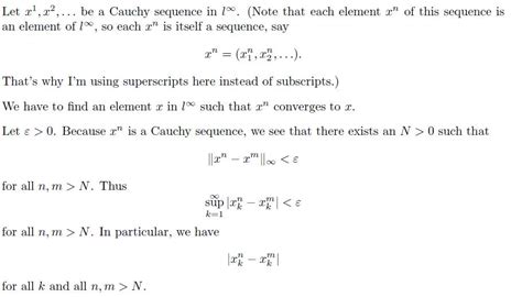 functional analysis about completeness of l { infty} with respect to sup norm mathematics