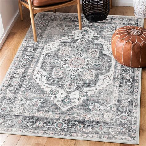 Amazon Mcadore Machine Washable Rug 5x7 Vintage Design Washable
