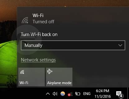 How To Automatically Turn On WiFi In Windows 10 After Few Hours