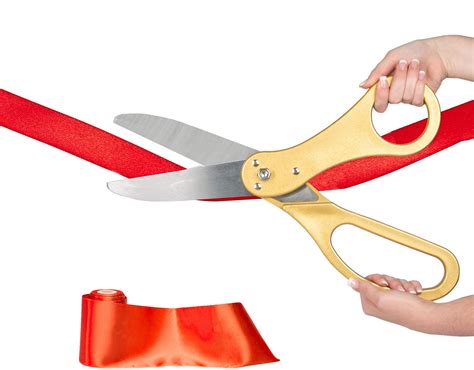 Amazon Giant Ribbon Cutting Scissor Set With Red Satin Ribbon