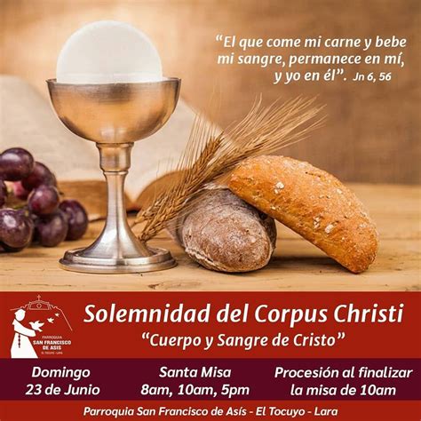Este Domingo De Junio Celebremos Juntos La Solemnidad Del Corpus