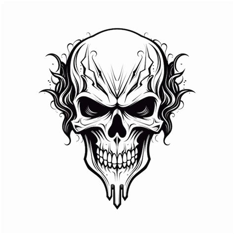 Premium AI Image Steampunk Skull Drawing