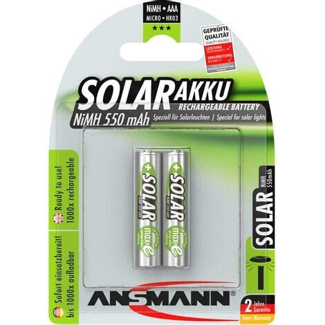 Ansmann Hr Solar Maxe Pile Rechargeable Lr Aaa Nimh Mah V