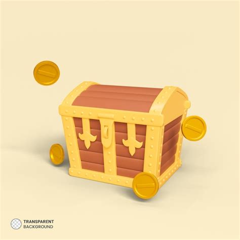 Icône D actif De Jeu De Coffre Au Trésor Rendu 3d Isolé Illustration