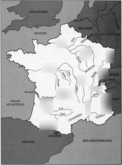 FREN332 Map Rivers Diagram Quizlet