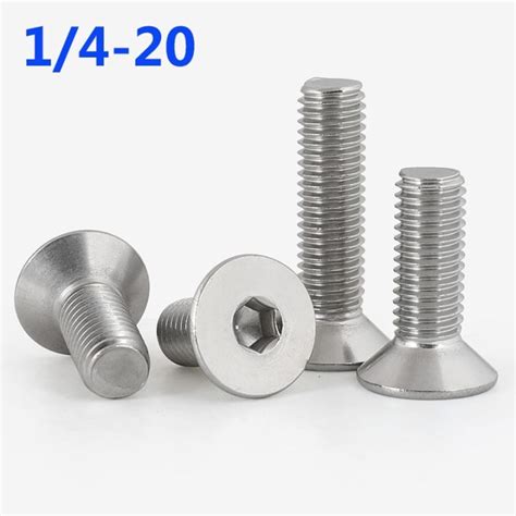 Sekrup Kepala Countersunk Datar UNC 1 4 20 Ulir Sekrup US 304 Stainless