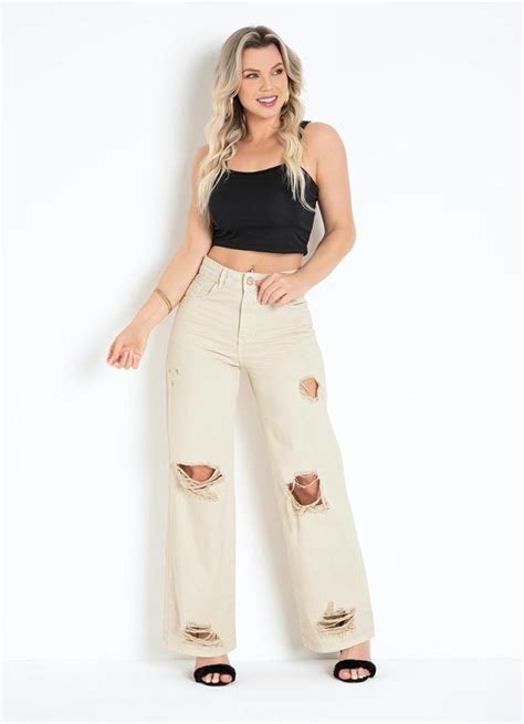 Cal A Cru Wide Leg Bolsos Sawary Sawary Jeans