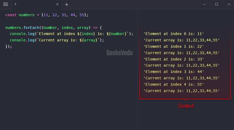 javascript foreach how to loop through an array in