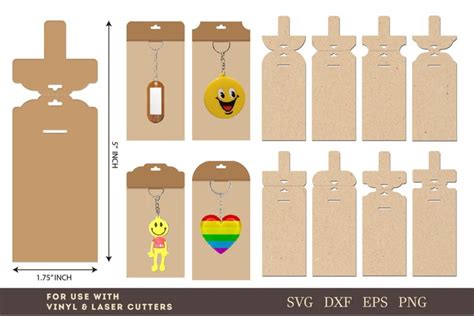 Keychain Display Card Template SVG Key Fob Display Card SVG