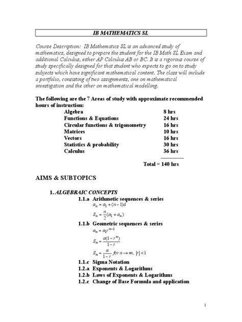ib mathematics sloutline pdf euclidean vector matrix mathematics