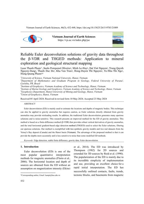 pdf reliable euler deconvolution solutions of gravity data throughout the β vdr and thged