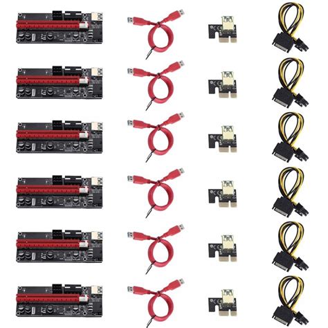 Kábel hossza 60 cm 6db VER009 USB 3 0 PCI E Riser VER 009S Express