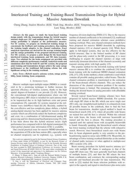 pdf interleaved training and training based transmission · pdf fileof the beams are