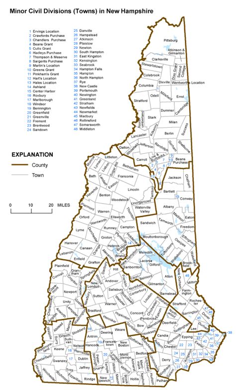 Map Of Nh Towns Keith N Olivier